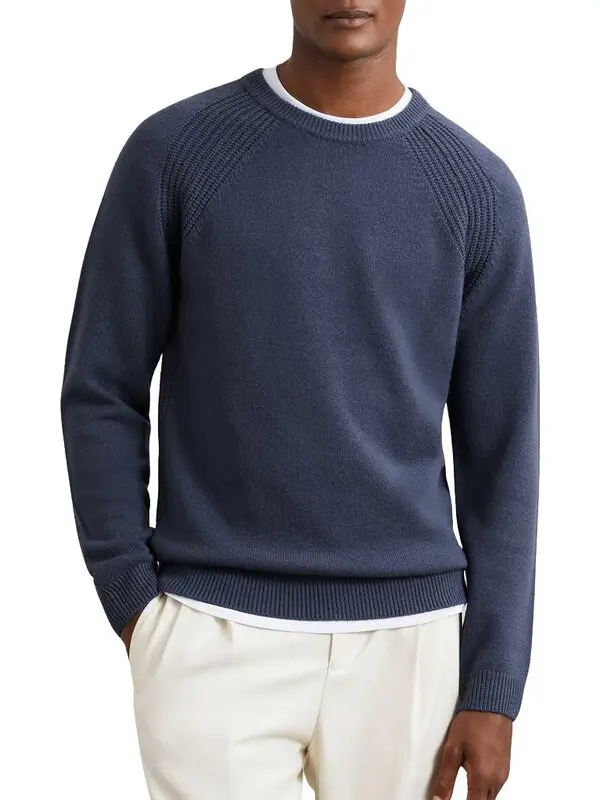 REISS Foulton Wool & Cashmere Sweater - Oceanic Blue