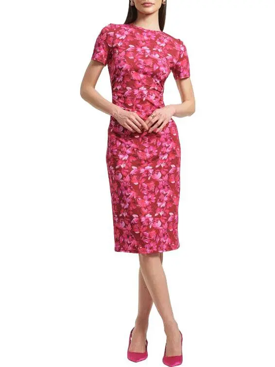 ISAAC MIZRAHI NEW YORK Ruched Waist Dress - Ruby Flora