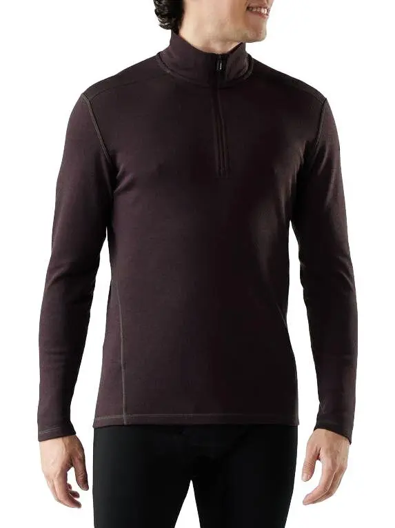 Smartwool Classic Thermal Merino Base Layer Quarter-zip Pullover - Mink Heather