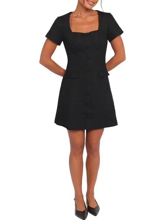 PETAL & PUP Sutton Tweed Minidress - Black