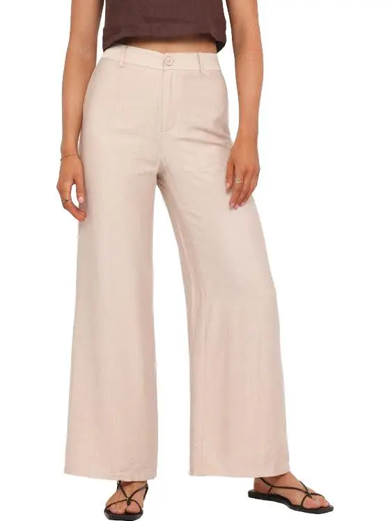 PETAL & PUP Lauren High-waist Wide-leg Pants - Beige