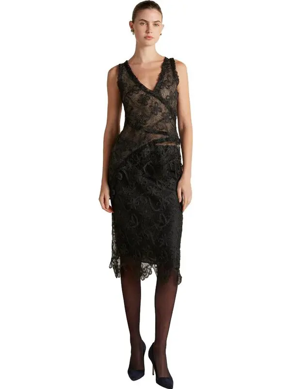 Marina Moscone Lace Tubino - Black
