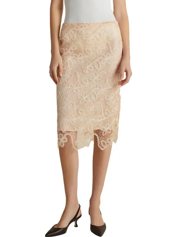 Marina Moscone Lace Tubino - Nude