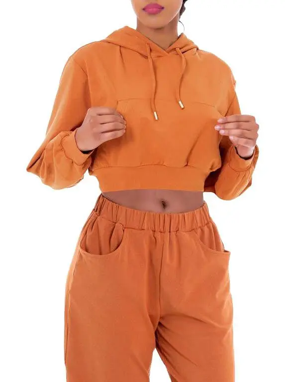 DAI MODA Cropped Viscose Hoodie - Sugar Daddy