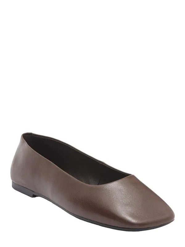 Jeffrey Campbell Listos Square-toe Leather Flats - Brown