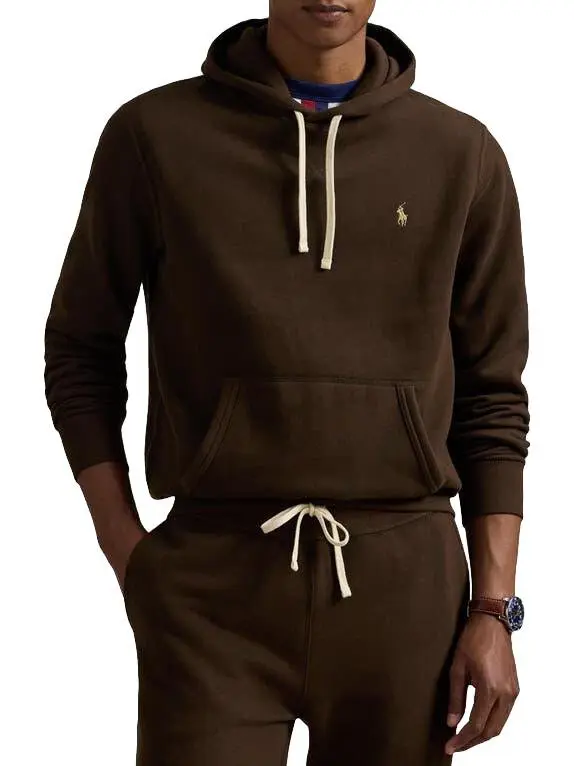 Ralph Lauren Cotton-blend Fleece Logo Hoodie - Nutmeg Brown