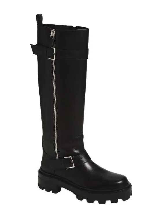 Jeffrey Campbell Sybill Lug Sole Knee High Boots - Black