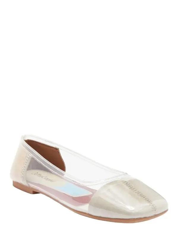 Jeffrey Campbell Perception Square-toe Flats - Clear Beige Combo