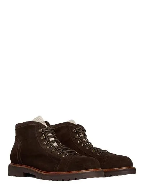 SCAROSSO Theodore Suede Boots - Brown - Suede
