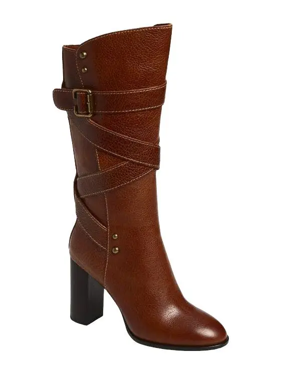 Jeffrey Campbell Porcini Leather Boots - Tan/bronze