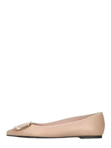 Pretty Ballerinas Pointed-toe Buckle Ballerina Flat - Caramel