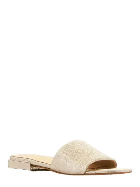 FRANKIE4 Aniston Leather Slide Sandal - Gold Texture