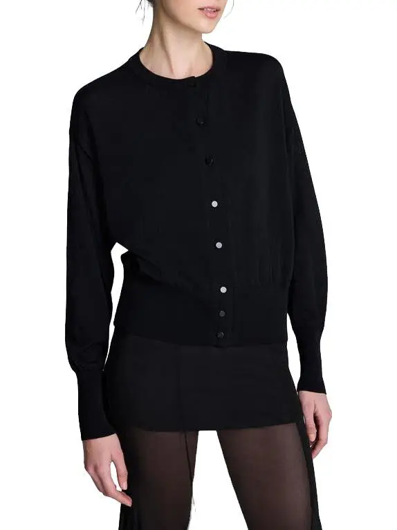 KENNETH COLE Semisheer Knit Cardigan - Black