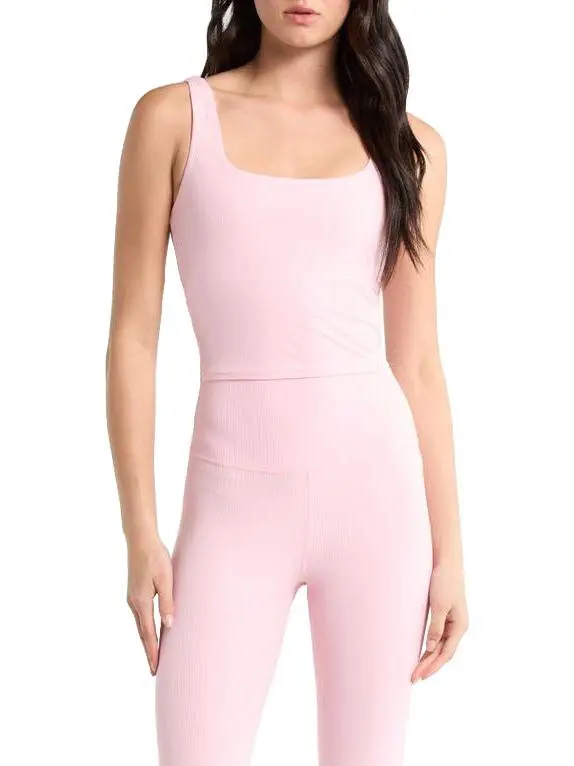 MPG Crop Rib Tank Top - Baby Pink