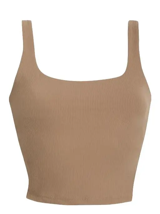 MPG Crop Rib Tank Top - Caribou