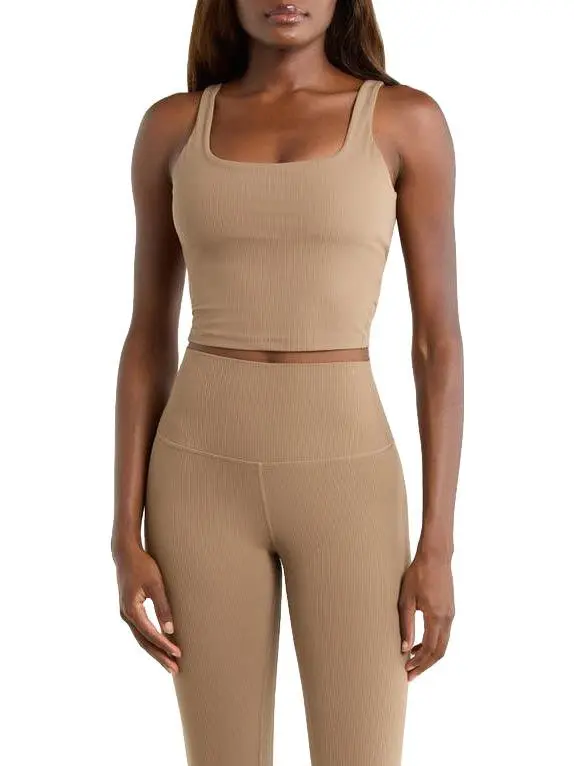 MPG Crop Rib Tank Top - Caribou
