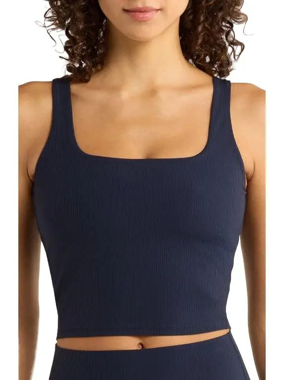 MPG Crop Rib Tank Top - Navy Blazer