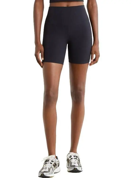 MPG Ribbed High-waist Shorts - Black