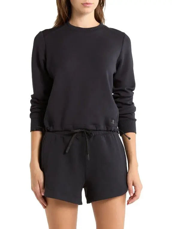 MPG Dreamweave Recycled Polyester Blend Crop Sweatshirt - Black