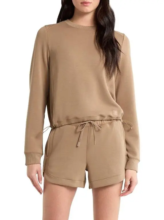 MPG Dreamweave Recycled Polyester Blend Crop Sweatshirt - Caribou