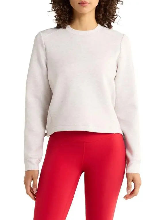 MPG Dreamweave Recycled Polyester Blend Crop Sweatshirt - Heather Moonbeam