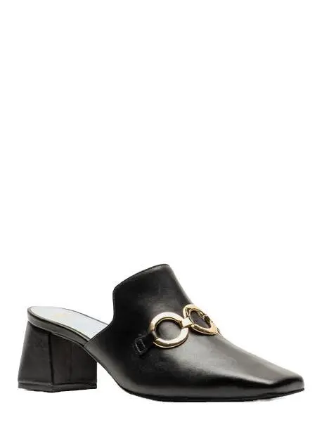 FRANCES VALENTINE Natty Leather Mule With Chain Detail - Black