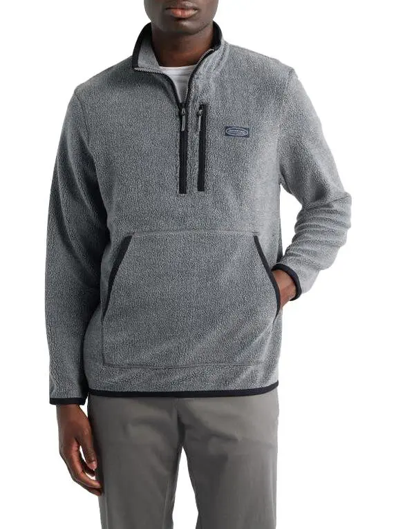 Vineyard Vines Bonfire Fleece Quarter Zip - Gray Harbor