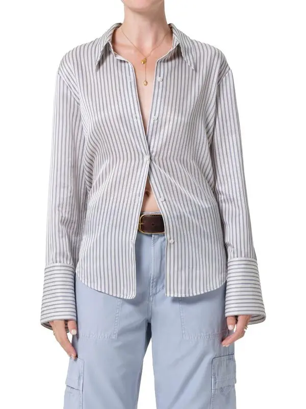 Citizens Of Humanity Camilia Cotton & Silk Button-up Shirt - Mirada Stripe