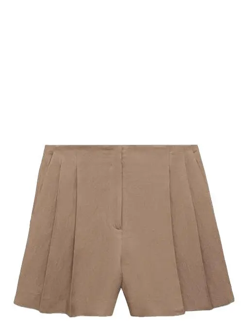 Mango Flat-front Bermuda Shorts - Brown