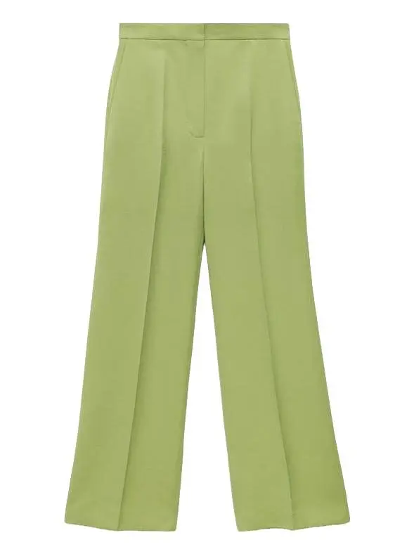 Mango Straight Leg Suit Trousers - Lime Green