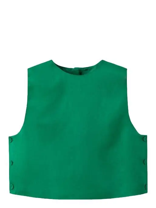 Mango Cropped Sleeveless Top - Green