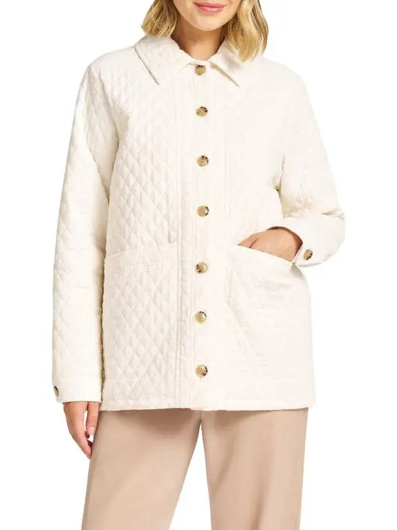 Matty M. Canyon Quilted Corduroy Barn Jacket - Ivory