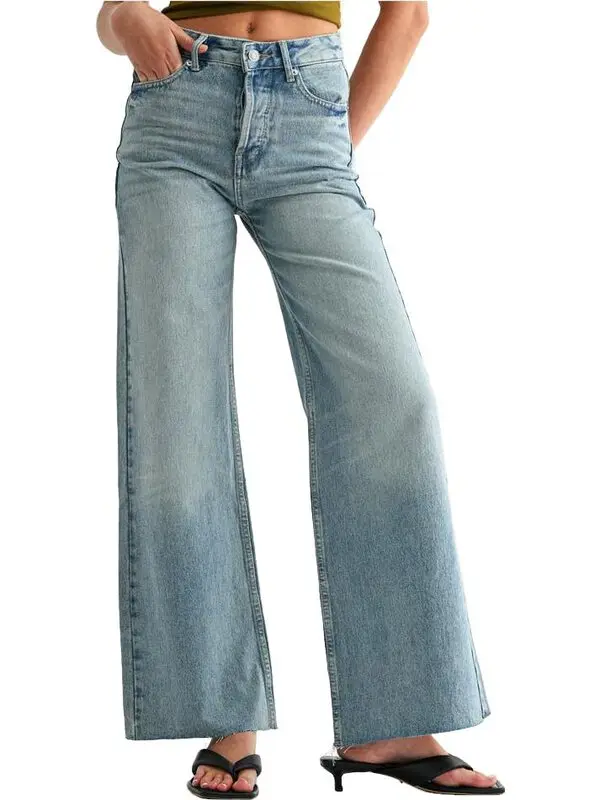 JEMINA DENIM Beach-to-bar Wide Leg Pant - Light Blue Wash