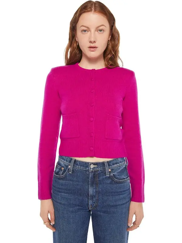 Sablyn Emilia Shoulder Pad Cardigan - Magenta