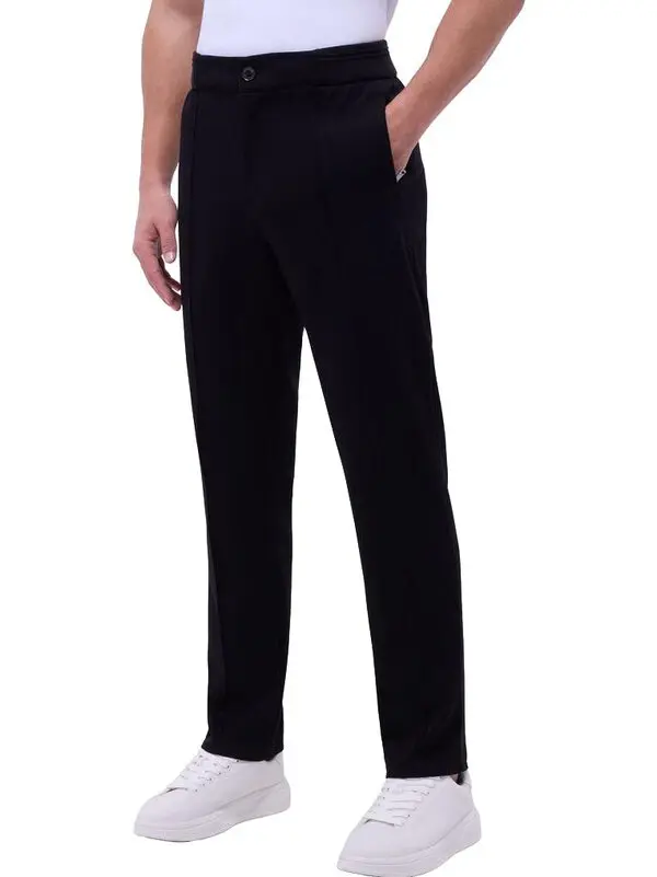 Bugatchi Soft Touch Pintuck Knit Pants - Black