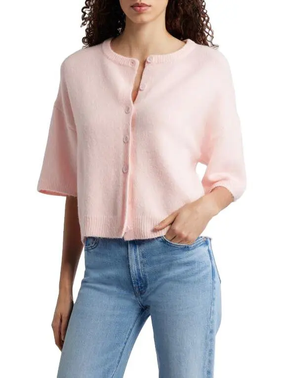 PETAL & PUP Lilith Elbow Sleeve Cardigan - Pink