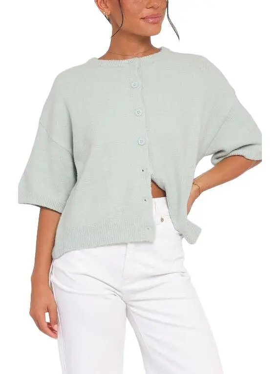 PETAL & PUP Lilith Elbow Sleeve Cardigan - Sage