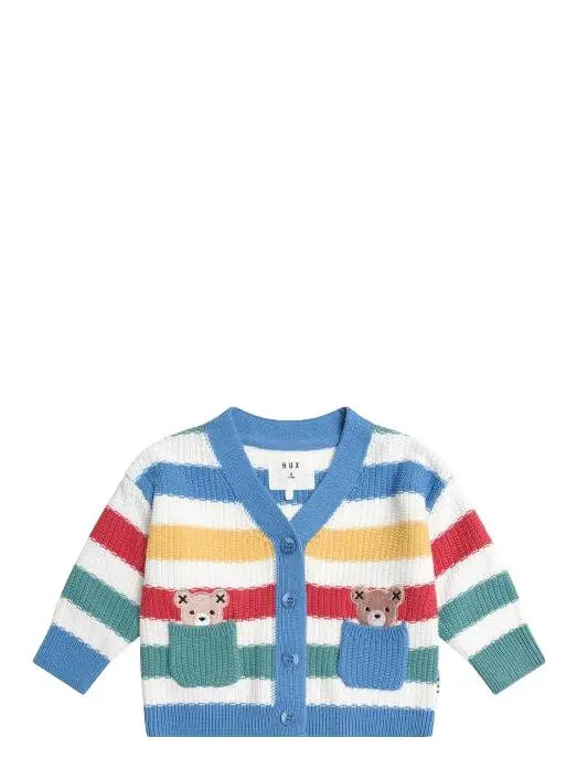 HUXBABY Peekaboo Hux Stripe Knit Cardigan - Multi