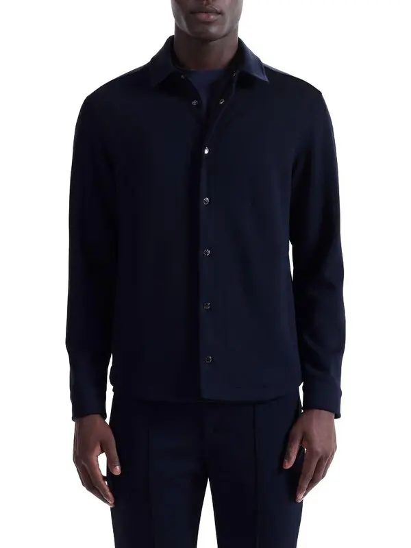 Bugatchi Soft Touch Snap-up Shirt - Navy