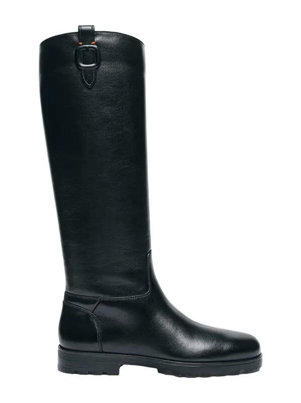 Santoni Leather Boots - Black
