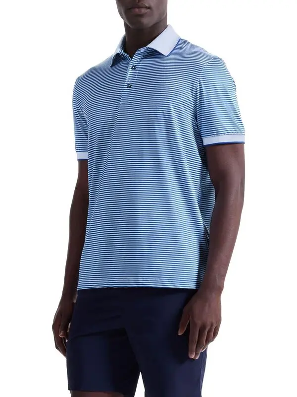 Bugatchi Three-button Performance Polo - White