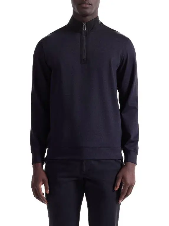 Bugatchi Quarter-zip Double-faced Pullover - Eggplant