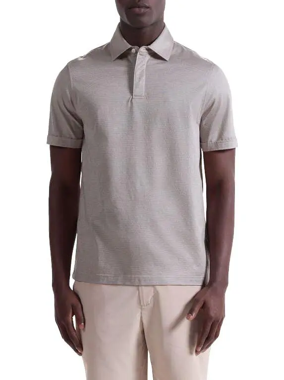 Bugatchi Mercerized Cotton Polo - Cobblestone