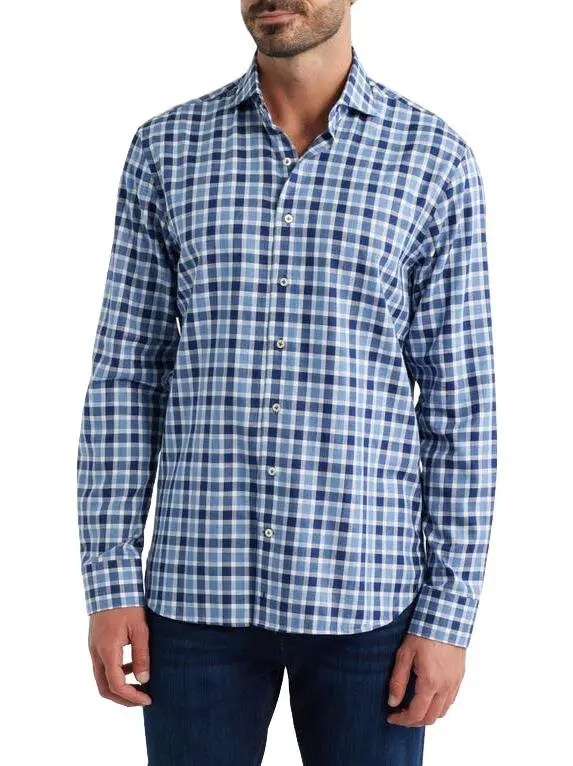 Johnnie-o Peirce Check Cotton Button-up Shirt - Wake
