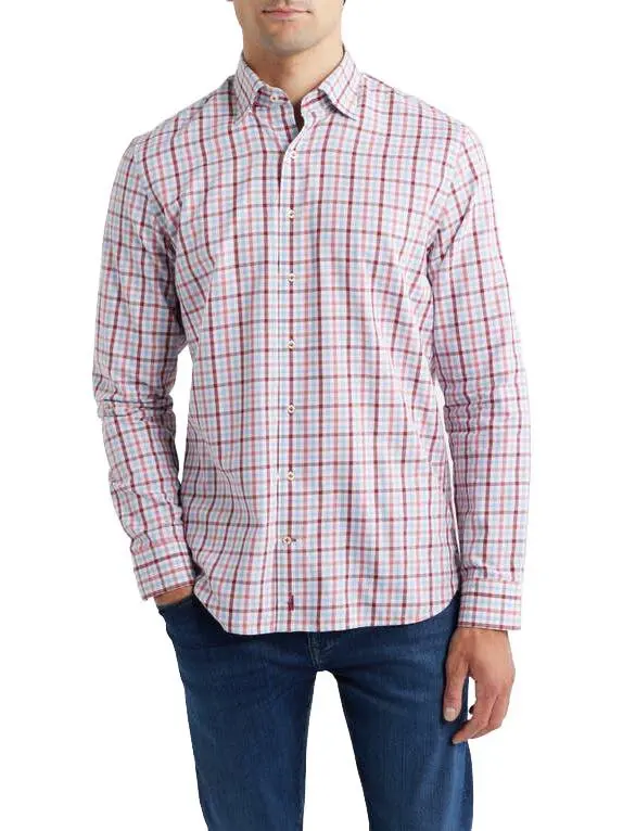 Johnnie-o Clifton Check Top Shelf Cotton Twill Button-up Shirt - White