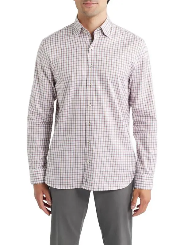 Johnnie-o Chiles Check Cotton Button-down Shirt - Azalea