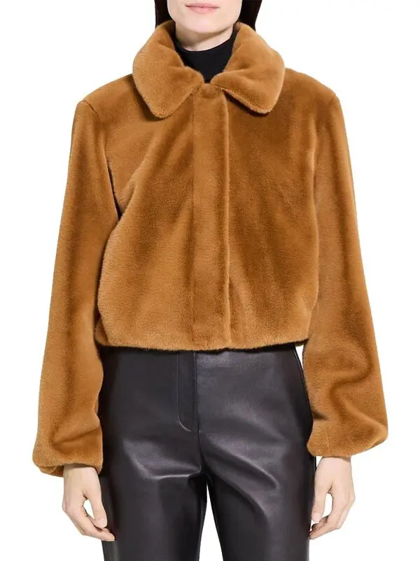 Theory Faux Fur Coat - Wood