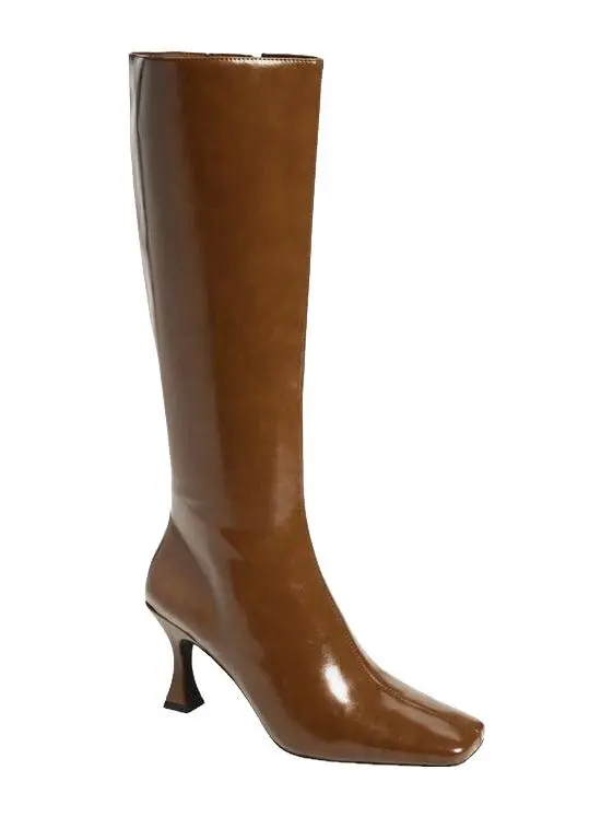 Jeffrey Campbell Checkmate Knee High Boot - Dark Beige