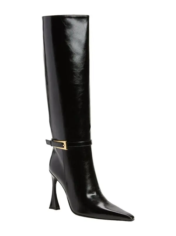 Jeffrey Campbell Black Knee High No Heels Boots Editorialist