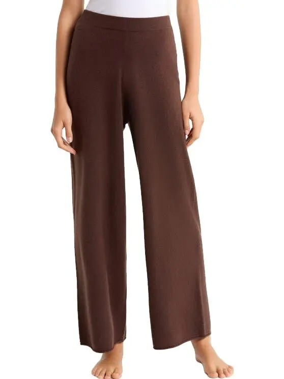 Nordstrom Cashmere Wide-leg Lounge Pants - Brown Mole